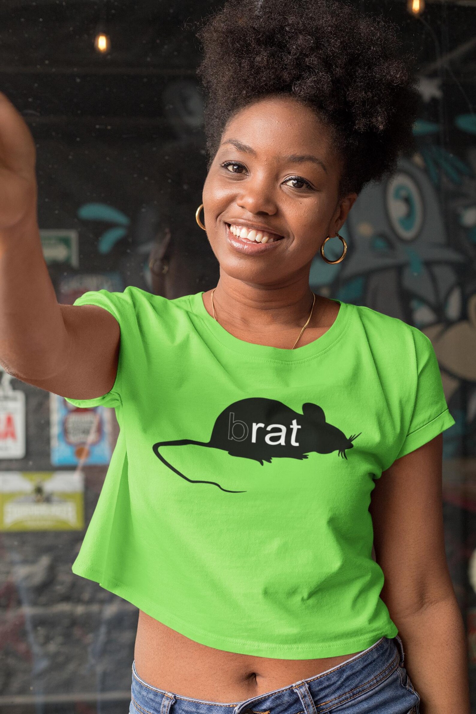 Brat Rat Charli XCX Inspired Crop Tee, Cropped T-shirt Funny Pink Baby ...