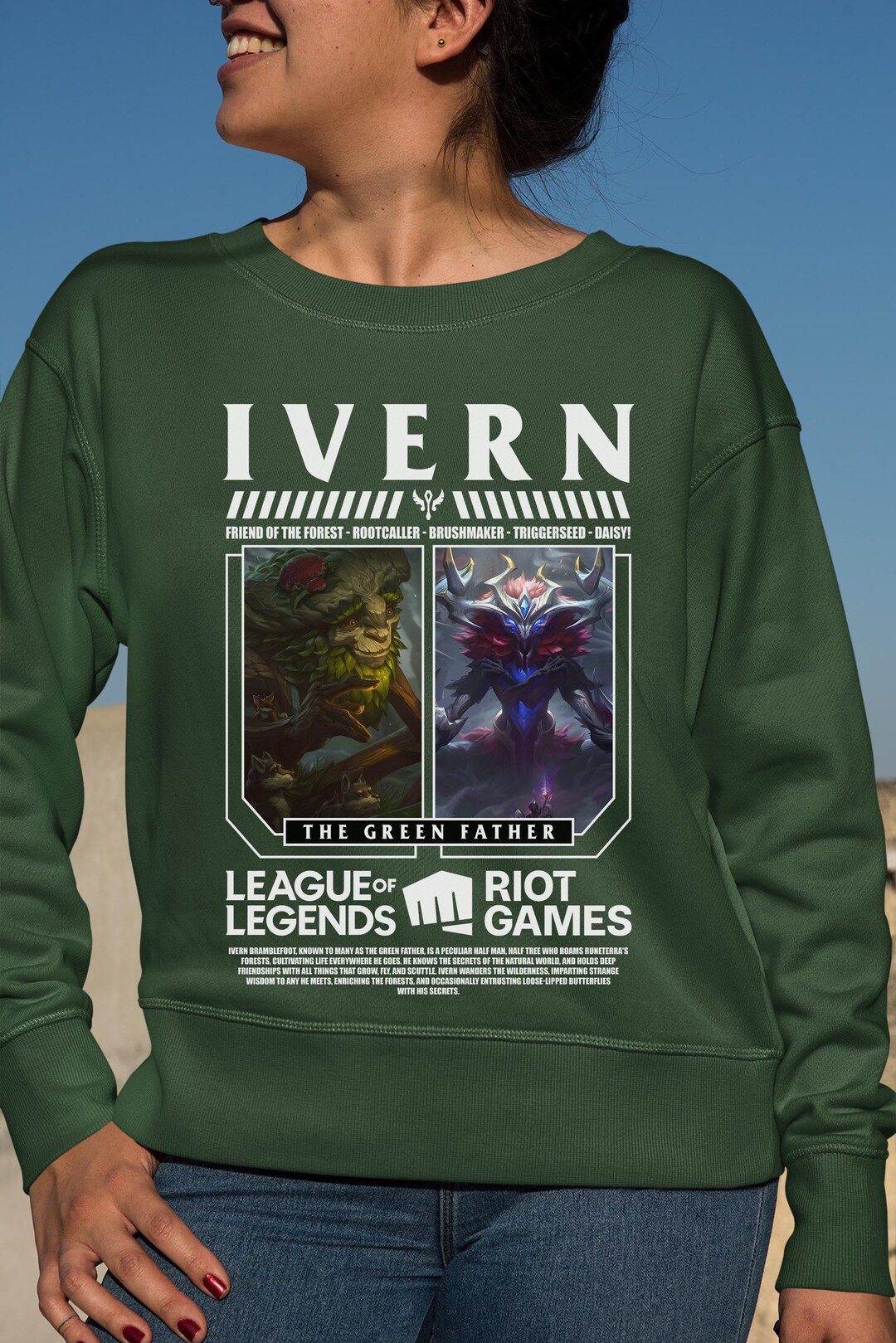 Ivern Sweatshirt Gift | League of Legends Unisex Crewneck | Gildan ...