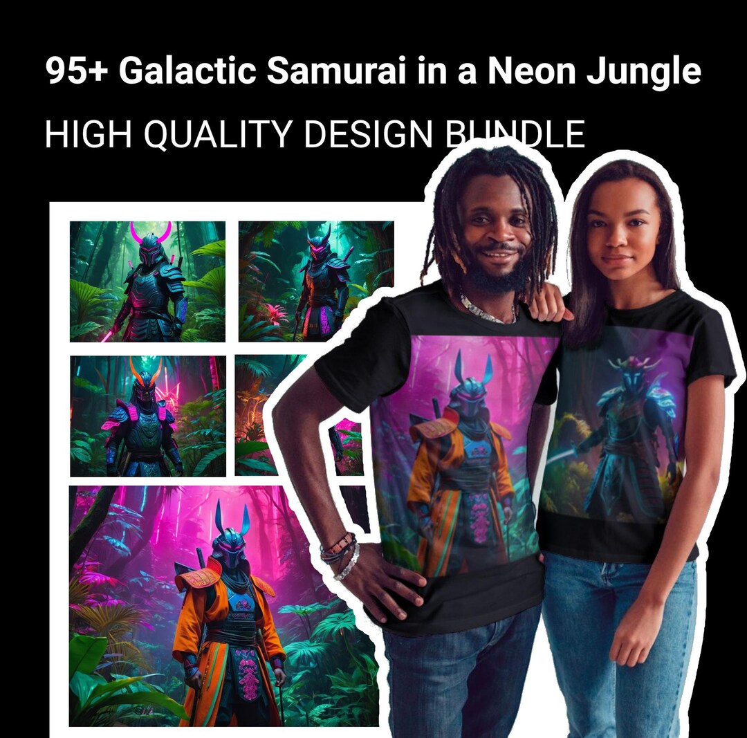 95 Exclusive Galactic Samurai in a Neon Jungle Designs PNG Print on ...
