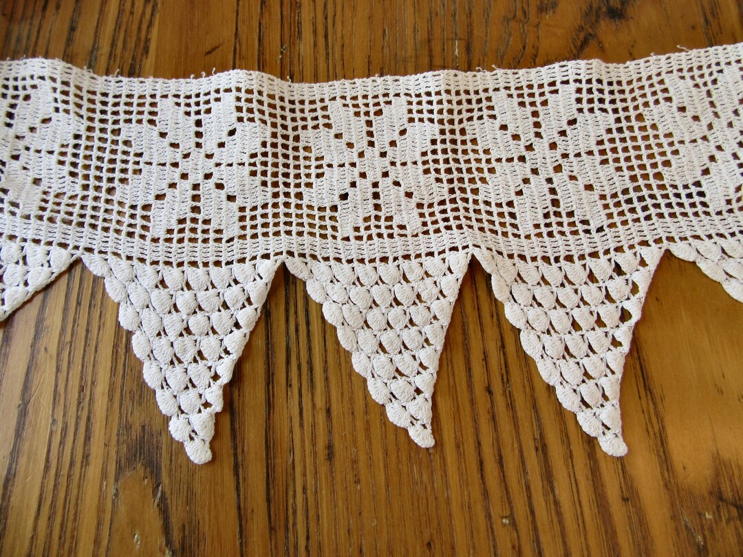 Vintage Crochet Lace Edging, 44" X 6", Crochet Pillowcase Trim ...