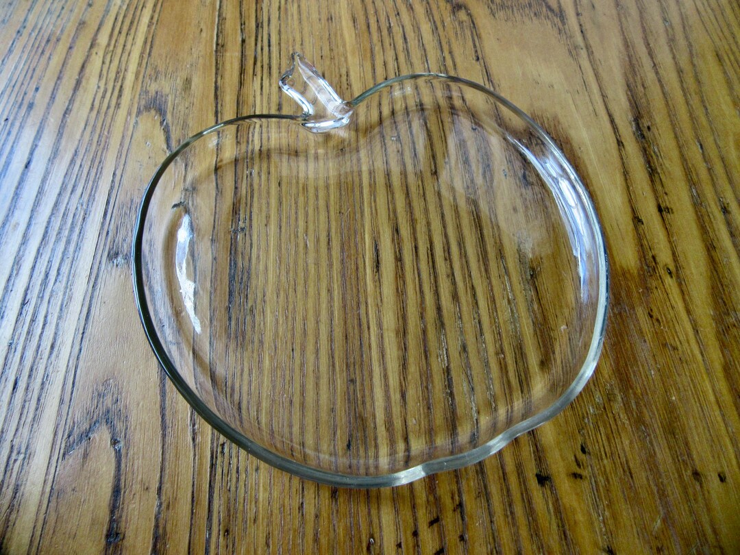 Vintage Apple Dish, Clear Glass Plates, Clear Glass Apple Plate, Hors D ...