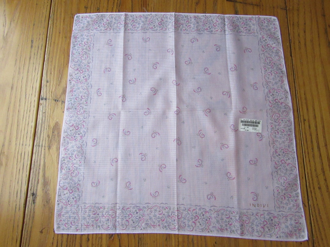 Vintage Japanese Handkerchief, Original Tag, Japanese Kiku, Floral ...