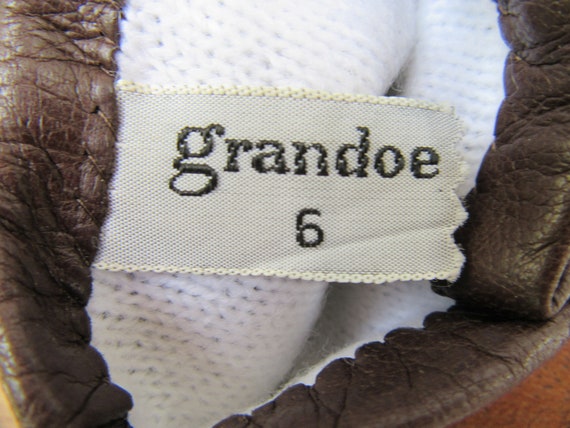 1970s Vintage Grandoe Brown Leather Gloves, Original … - Gem