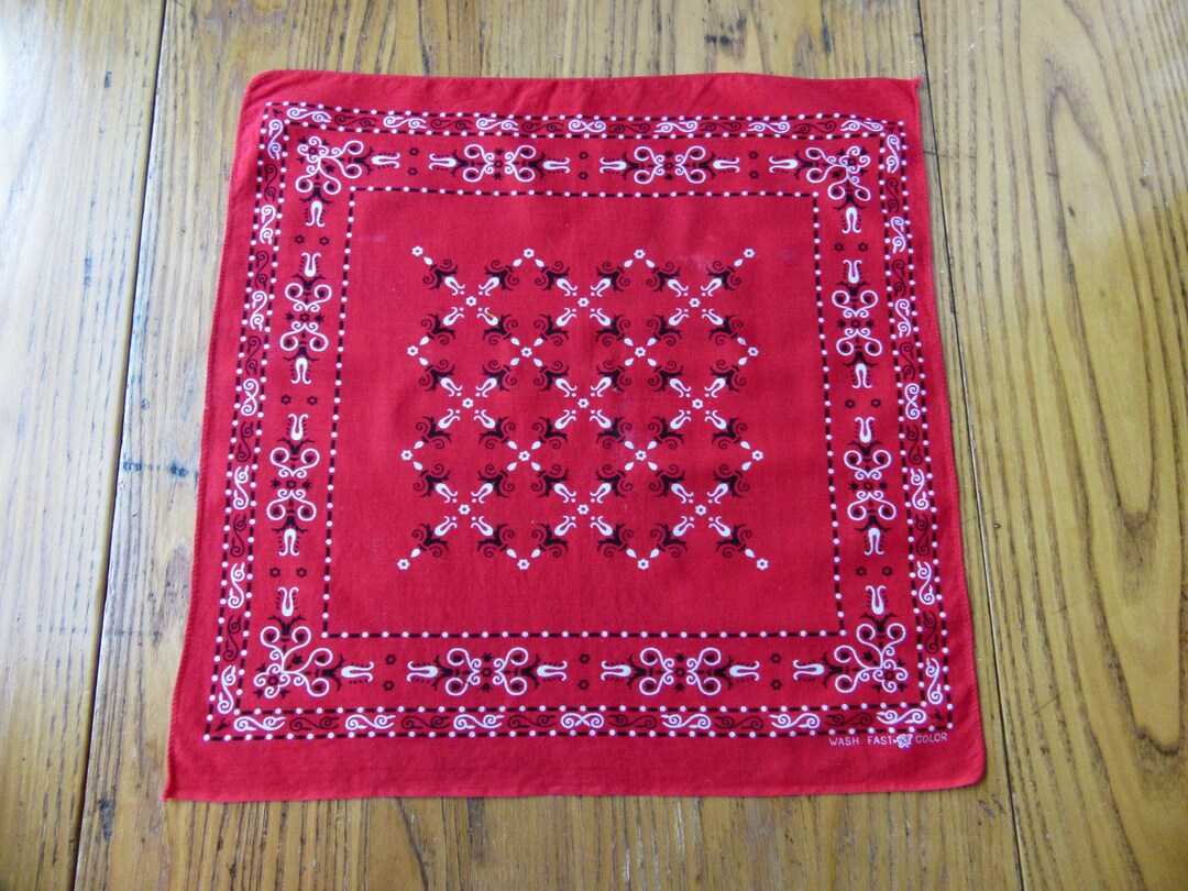 Tiger Brand Red Bandana, Pre 1959, Wash Fast Color, Vintage Work Wear ...