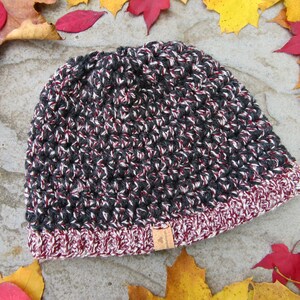 Beanie Hat, Thick & Warm, Charcoal Gray, Ivory, Merlot, Size Large ...