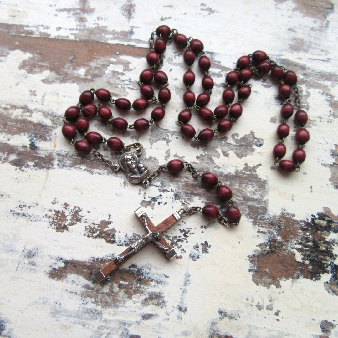 Vintage Rosary Beads, Spina Christi Seed Beads, Made in Italy ...
