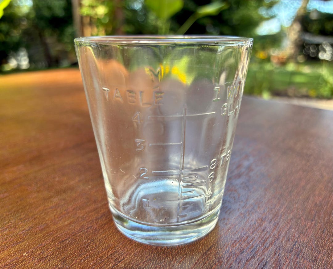 Vintage Merco Bar Measuring Glass, Embossed Glass, Clear, 4 Tablespoons ...