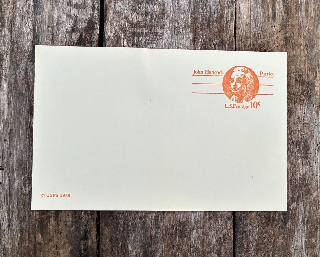 Vintage USPS 1978 John Hancock Pre Stamped Postal Stationery, Orange ...