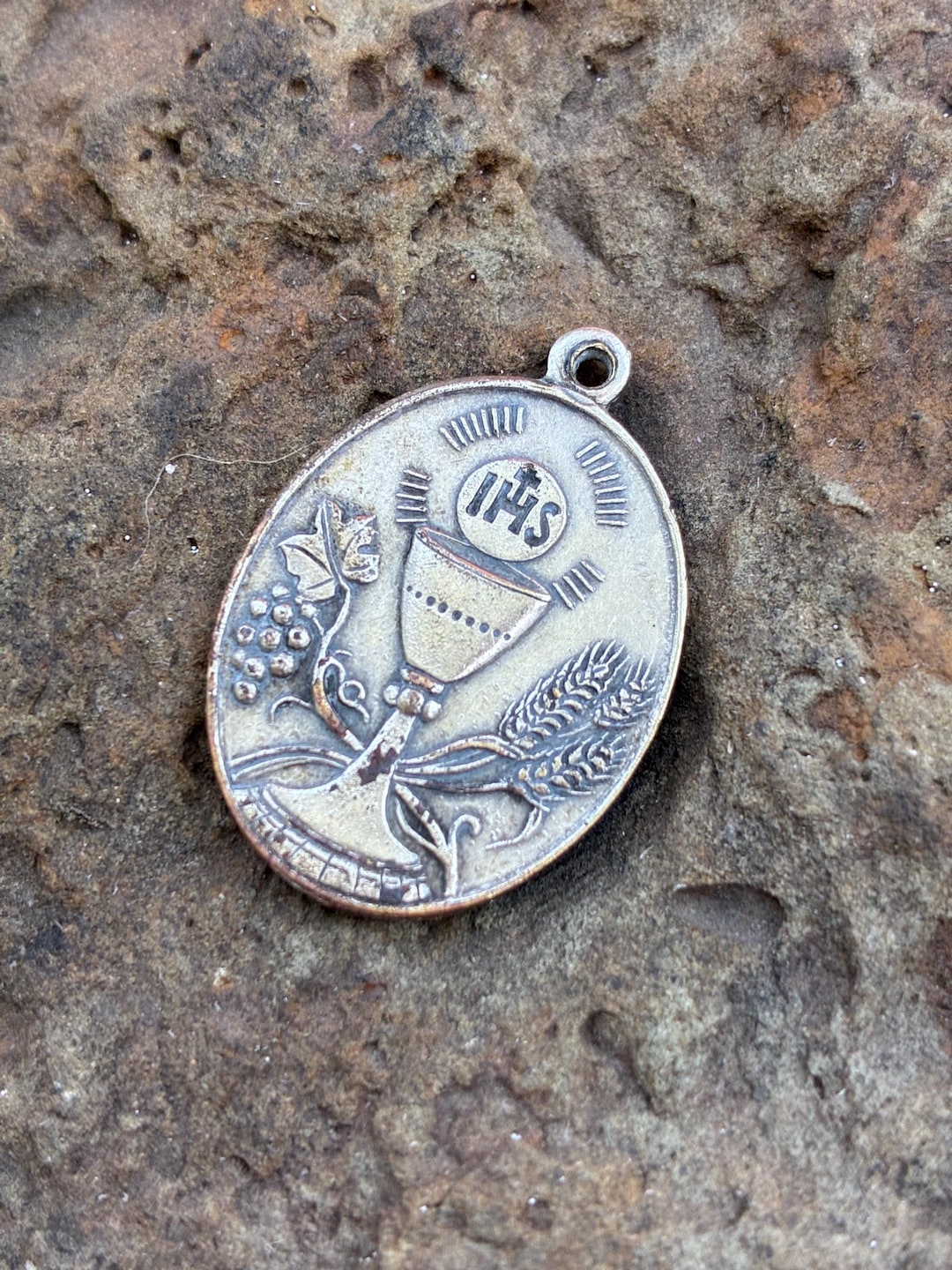 Vintage First Communion Medal, Medallion of Holy Chalice, Italy, Silver ...