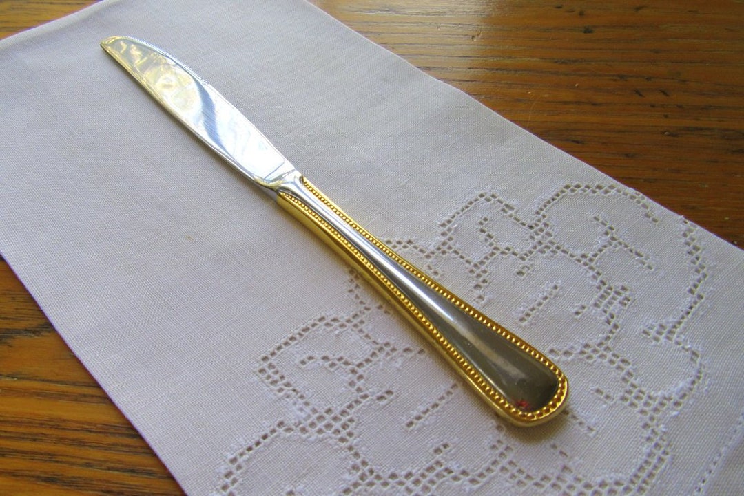 Wallace Gold Royal Bead Flatware, Knife, Two Tone Gold and Silver, Gold and Silver Flatware ...