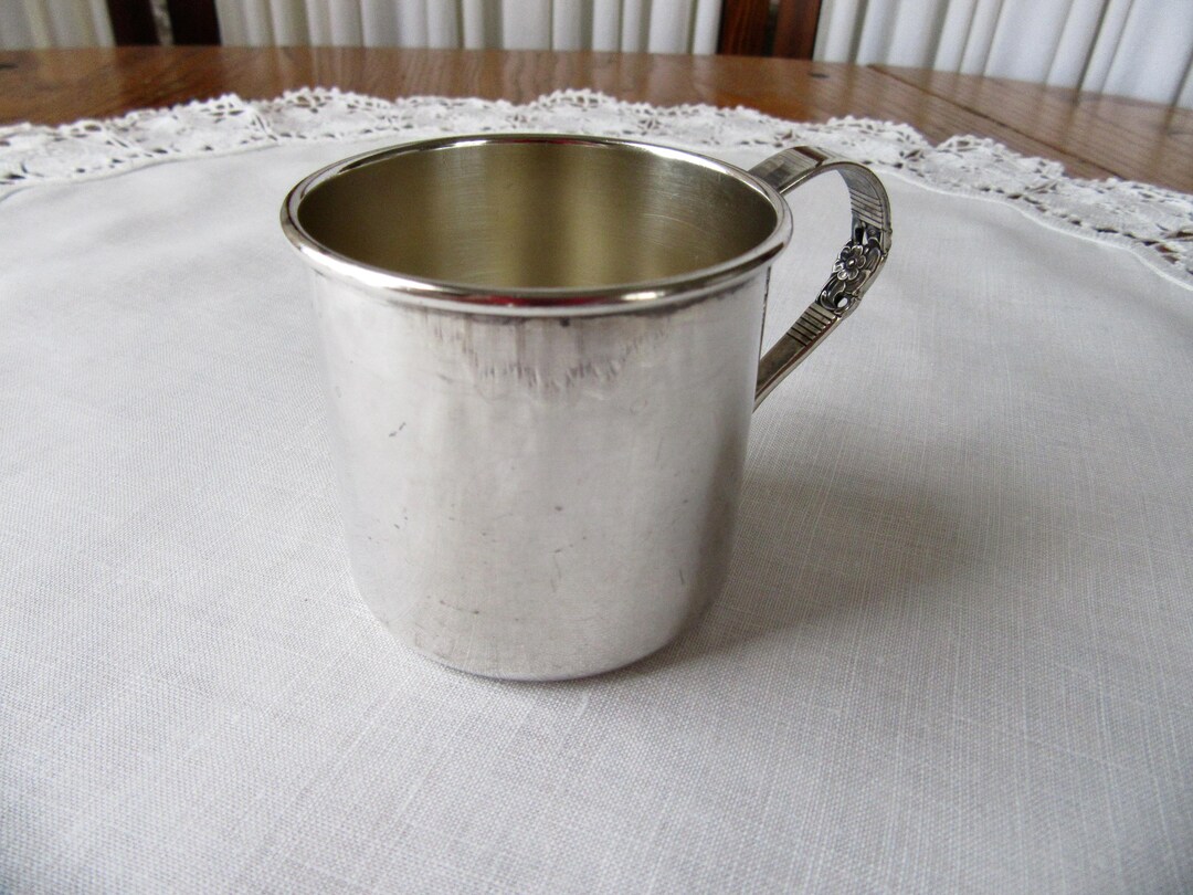 Vintage Community Silver Plate Baby Cup, Silver Baby Cup, Gold Wash ...