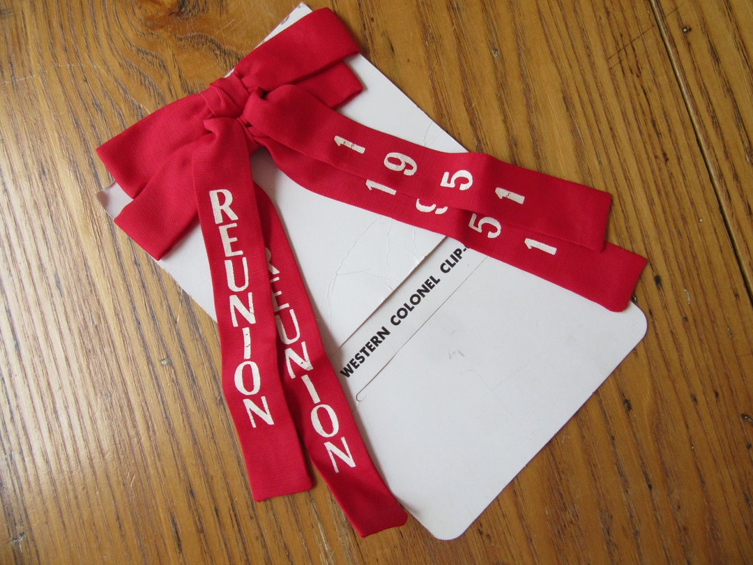Vintage Class of 1951 Reunion Ribbons, Red, Western Colonel Clip-on ...