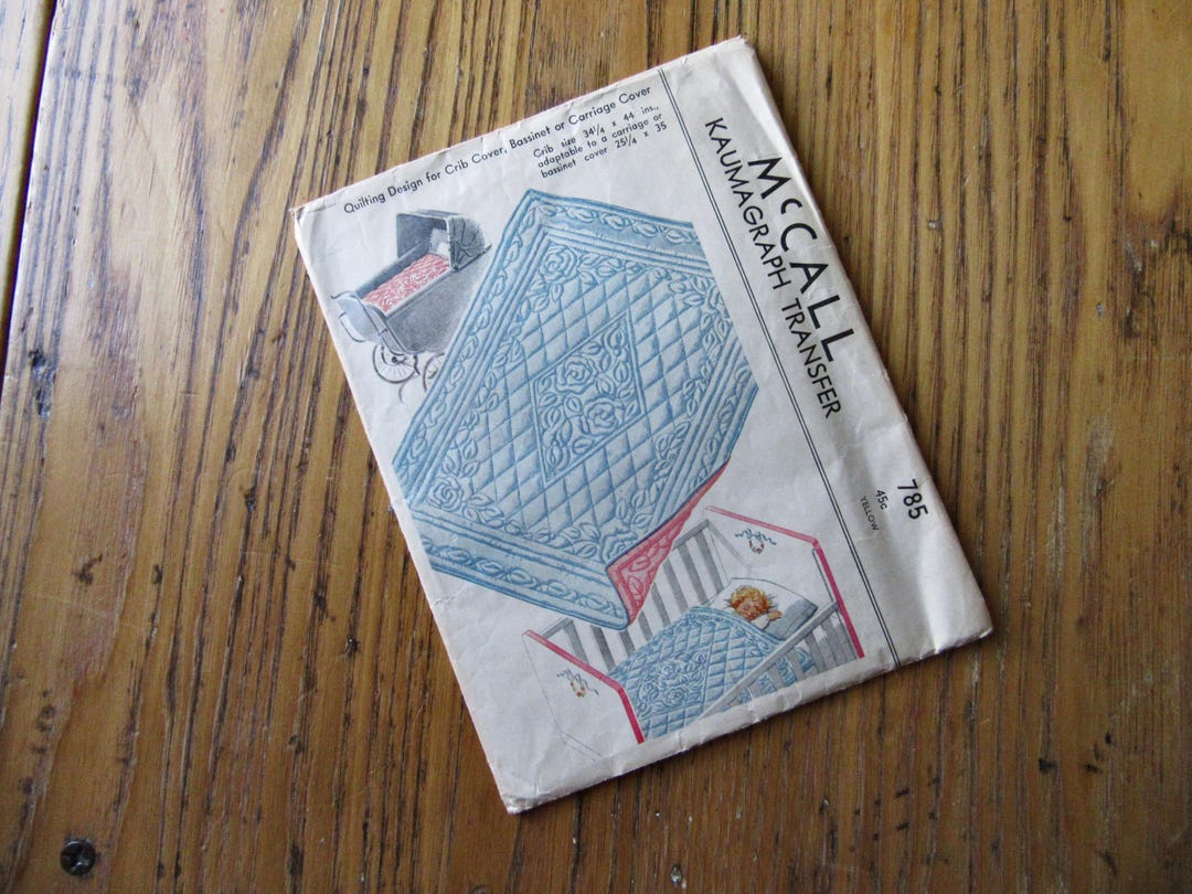 Vintage 1940 Quilting Pattern, Mccall Kaumagraph Transfer, Crib Cover ...