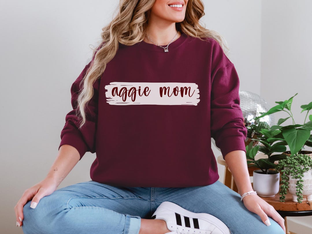 Aggie Mom Sweatshirt, Maroon Game Day Crewneck, Football Mom Shirt ...