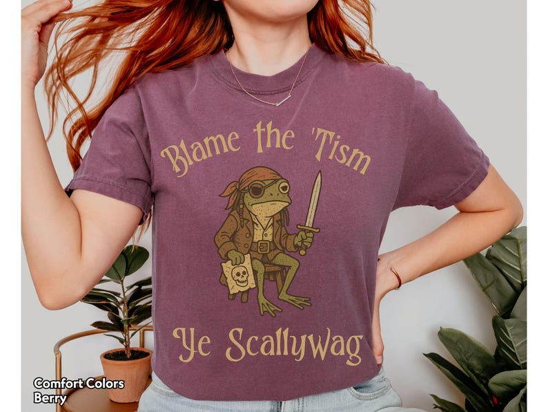 Blame the Tism Pirate Frog Comfort Colors Tee - Funny Autism Awareness ...