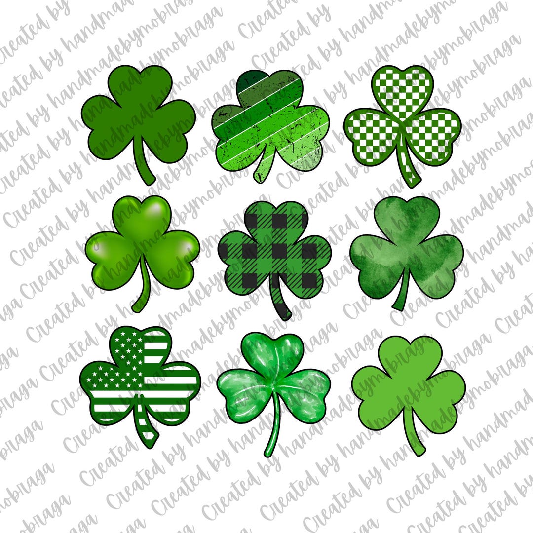 Unisex St. Patrick's Day Shamrock Grid Digital Print on Demand - Etsy