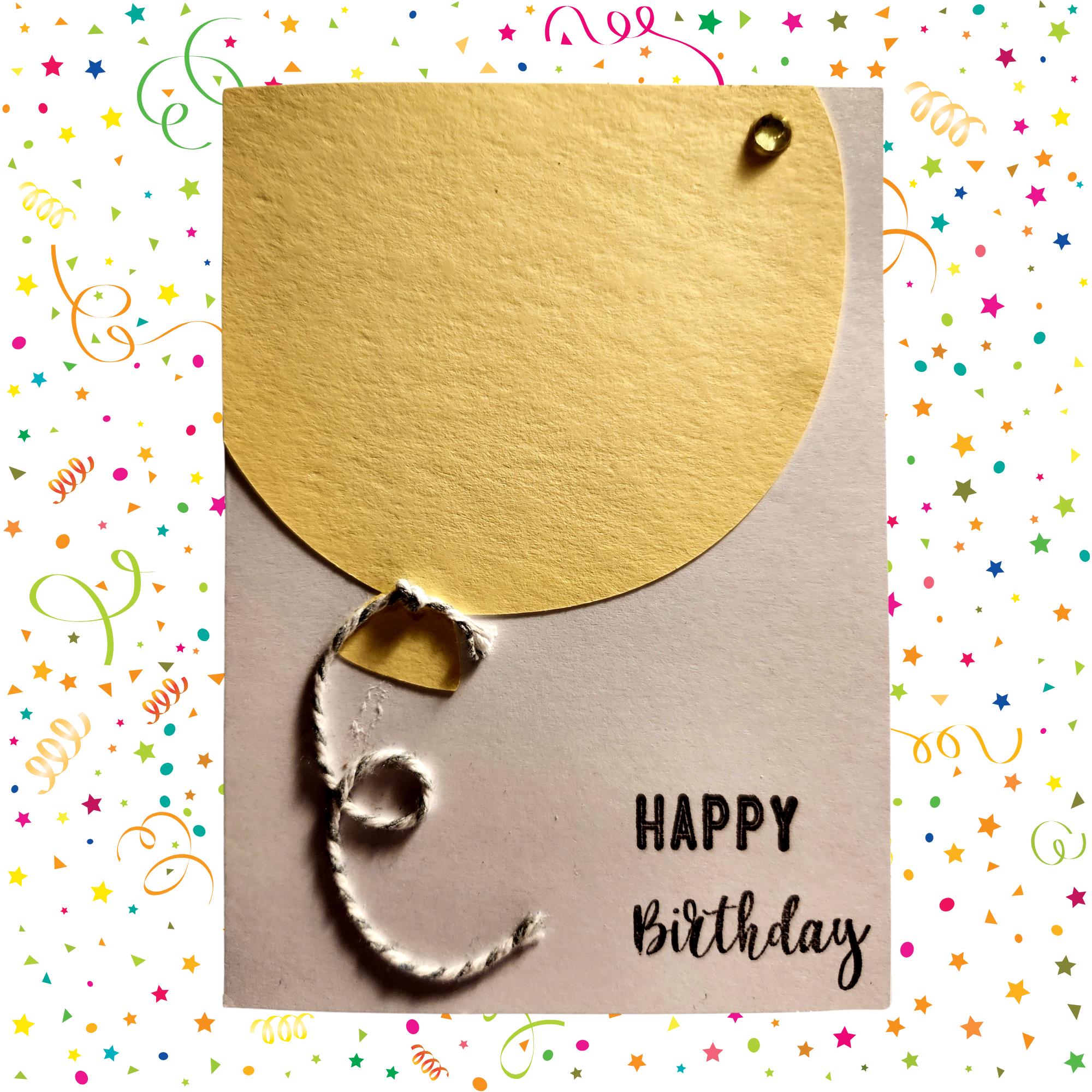 Handmade Birthday Card Simple Balloon Cardstock - Etsy