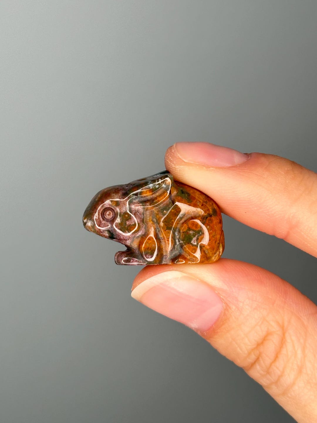 Sea Jasper Mini Rabbit Carving | Joyful Crystal Bunny for Renewal ...