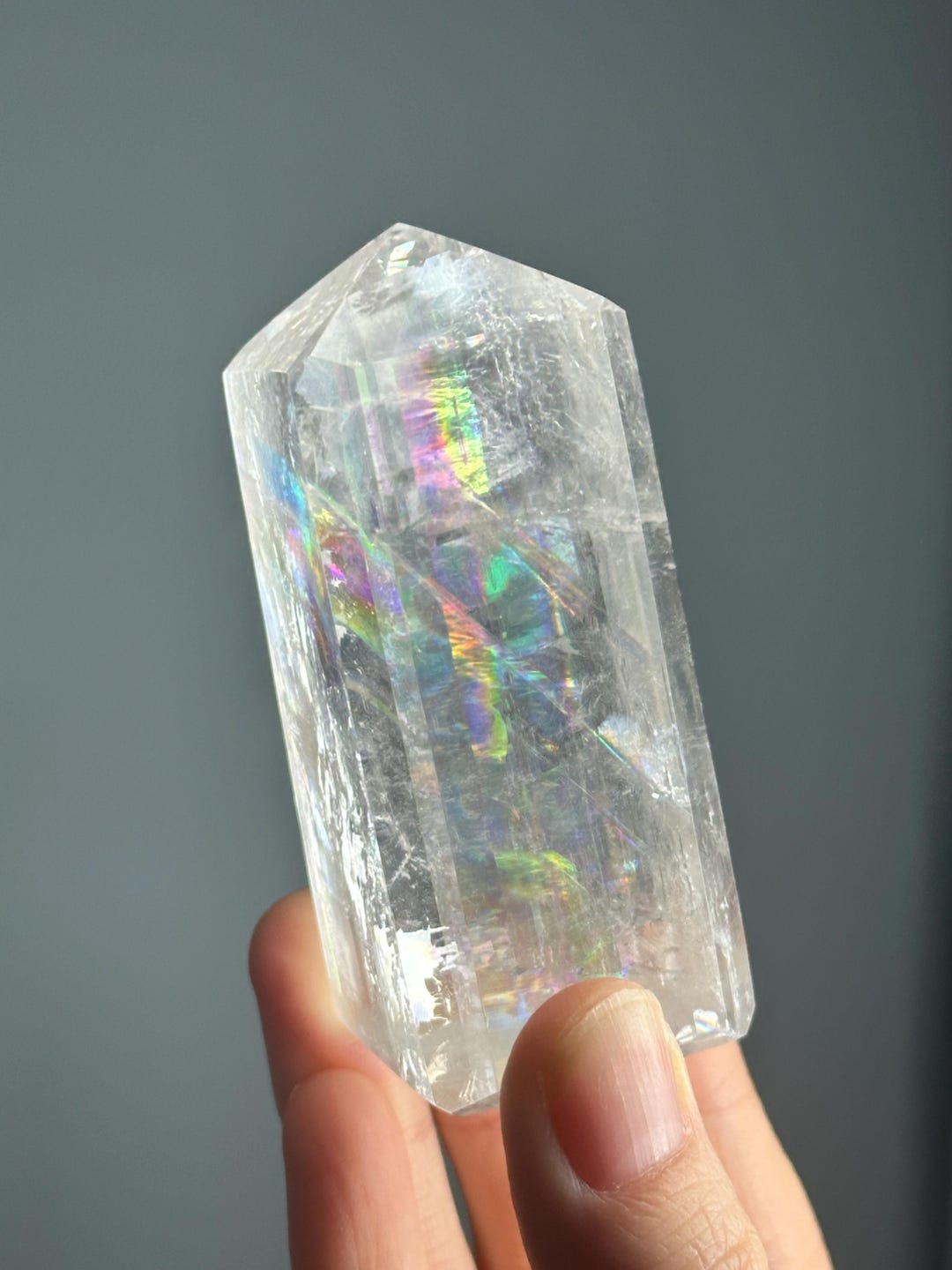 Optical Calcite Tower | Natural Clear Calcite Crystal Point | Polished ...