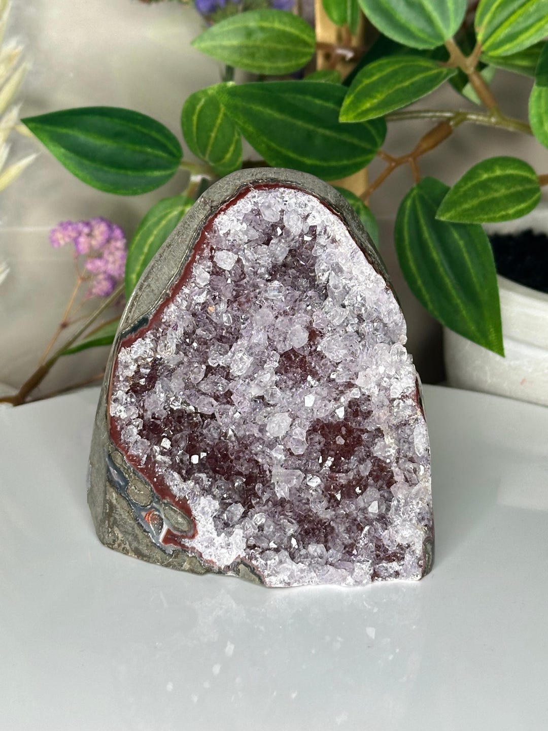 Red Amethyst Rainbow Cut Base | Natural Amethyst Cluster | Raw Crystal ...