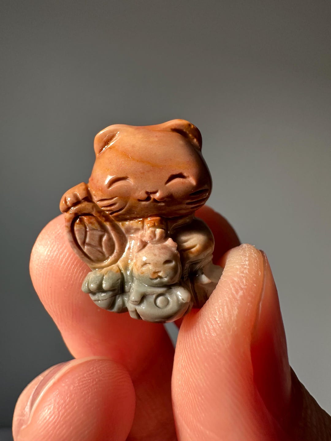 Mini Lucky Cat Crystal With Coin | Alashan Agate Maneki Neko | Feng ...