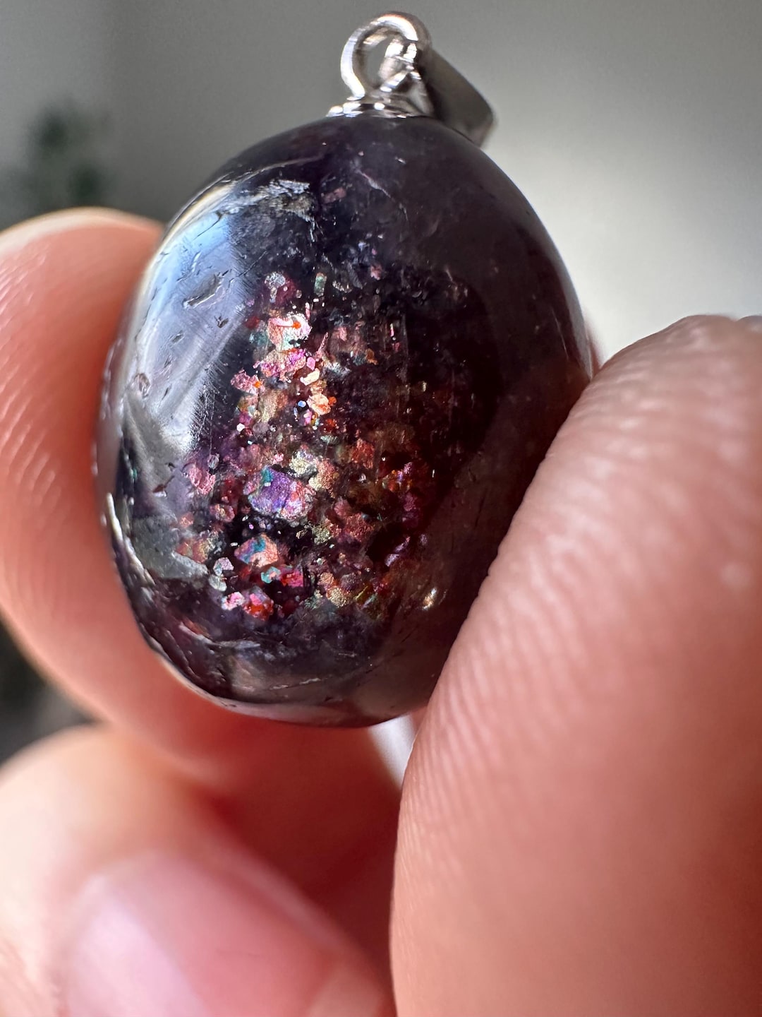 Bloodshot Iolite Pendant | Deep Violet Gemstone With Iron Inclusions ...