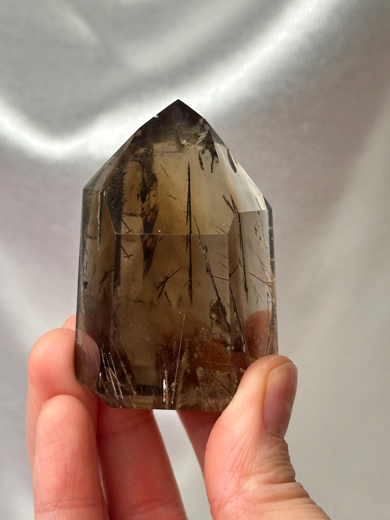 RARE Rutile Smokey Citrine Tower | Polished Citrine Quartz Point Needle ...