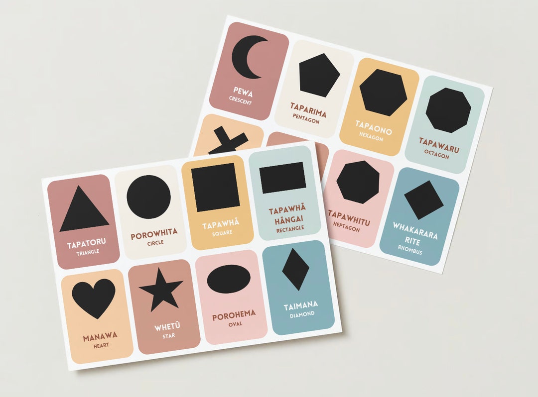 Māori Shape Names Flashcards - Te Reo Māori Shape Names - Vocabulary ...