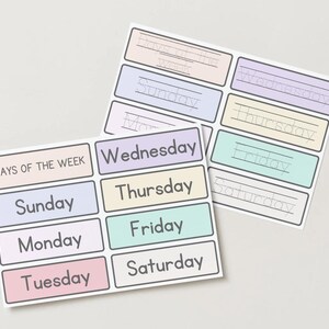 Days of the Week English Flashcards for Kids | Tracing Handwriting ...