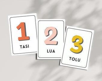 Samoan Numbers 1-20 Flashcard | Learning Samoan | Counting Cards ...