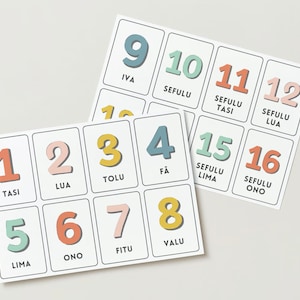 Samoan Numbers 1-20 Flashcard | Learning Samoan | Counting Cards ...
