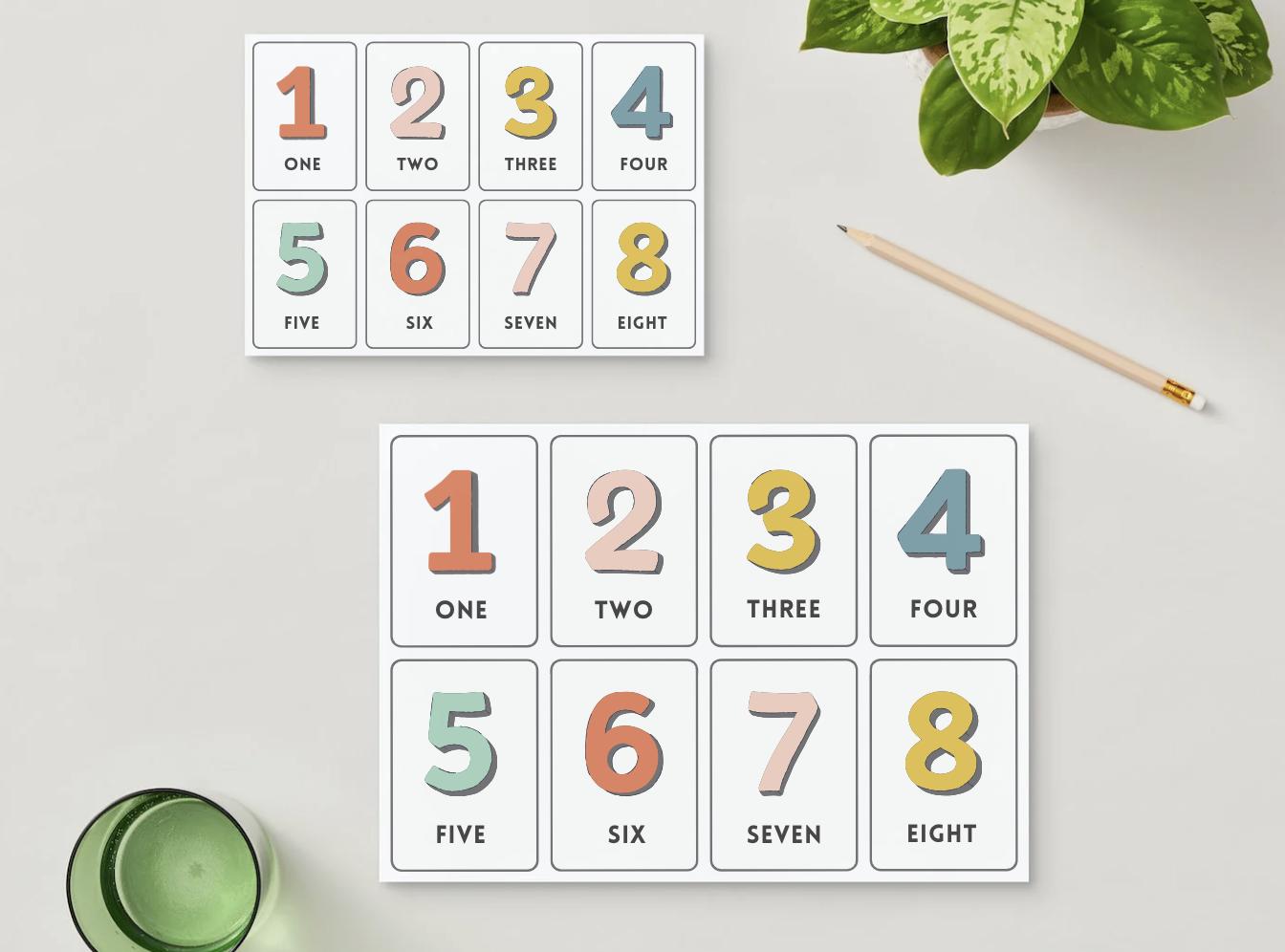 English Number Flashcards 1-20 | Printable Counting Cards for Kids ...