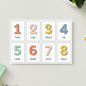Samoan Numbers 1-20 Flashcard | Learning Samoan | Counting Cards ...