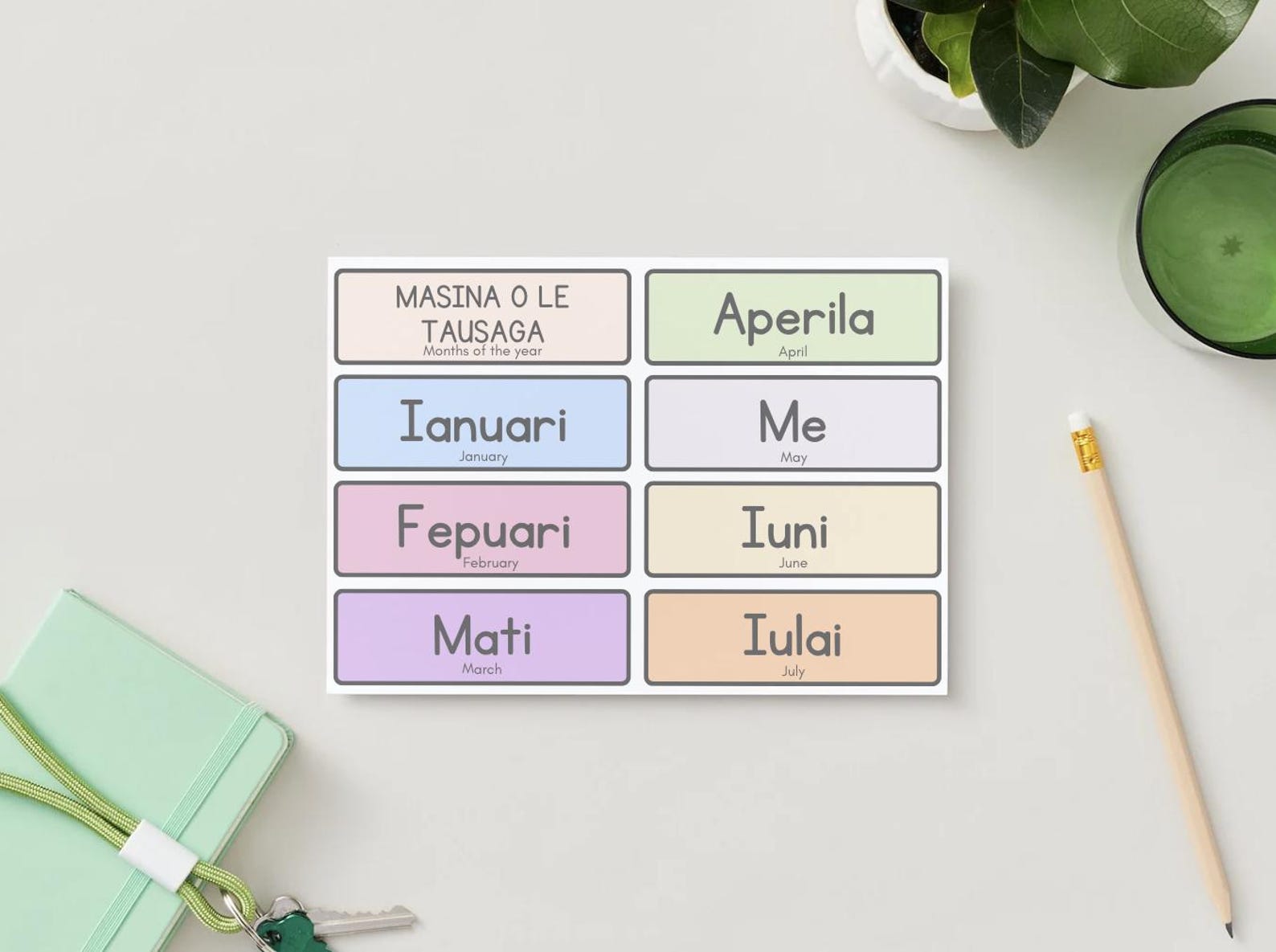 Months of the Year Flashcards & Tracing Flashcards in Samoan ...