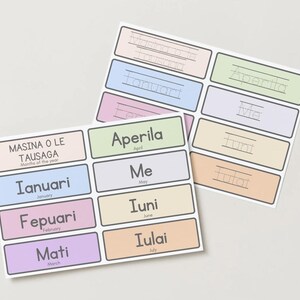 Months of the Year Flashcards & Tracing Flashcards in Samoan ...