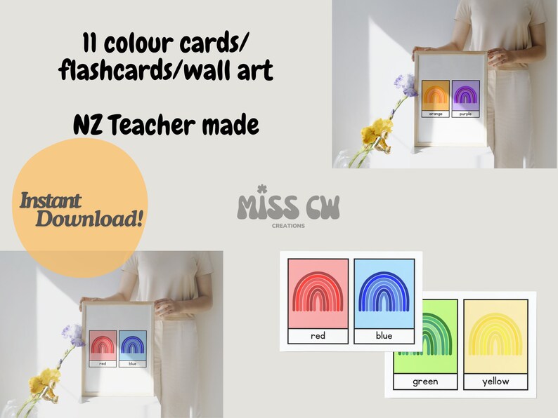TEACHER MADE Colour Flashcards | Printable Flashcards | Wall Art ...
