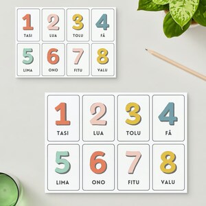 Samoan Numbers 1-20 Flashcard | Learning Samoan | Counting Cards ...