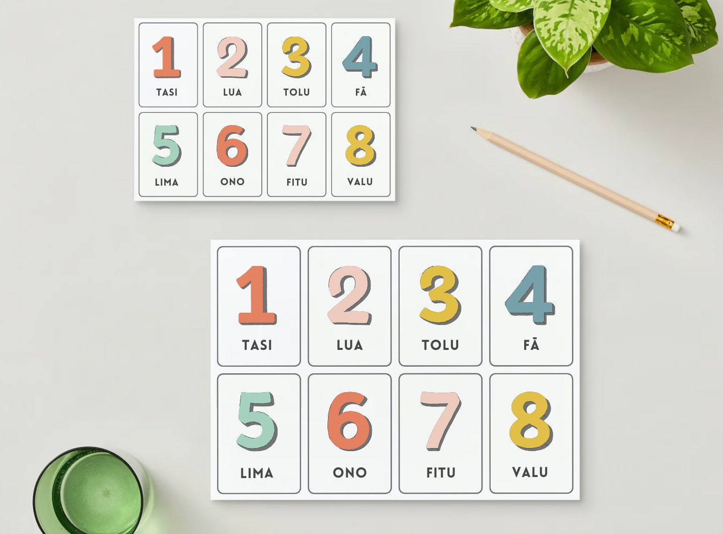 Samoan Numbers 1-20 Flashcard | Learning Samoan | Counting Cards ...