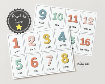Printable Number Flashcards 1–20 for Kids | Counting Cards for Toddlers ...