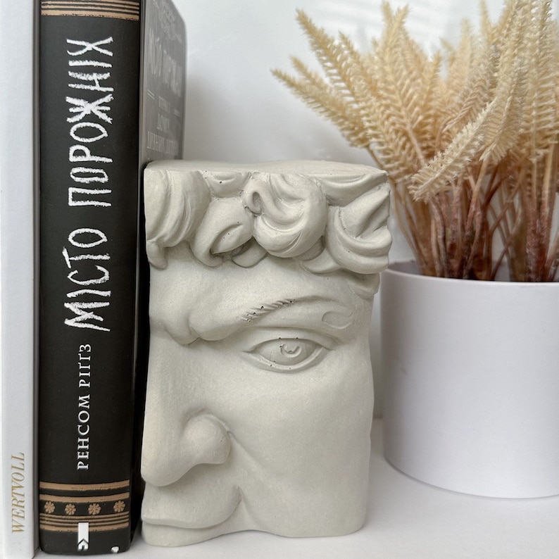 David Concrete Bookend/ Abstract Art/ Statue Decor/ Cement Statues ...