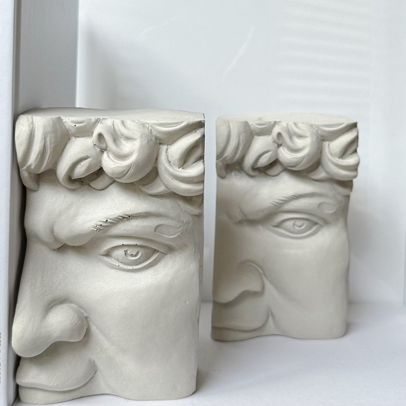 David Concrete Bookend/ Abstract Art/ Statue Decor/ Cement Statues ...
