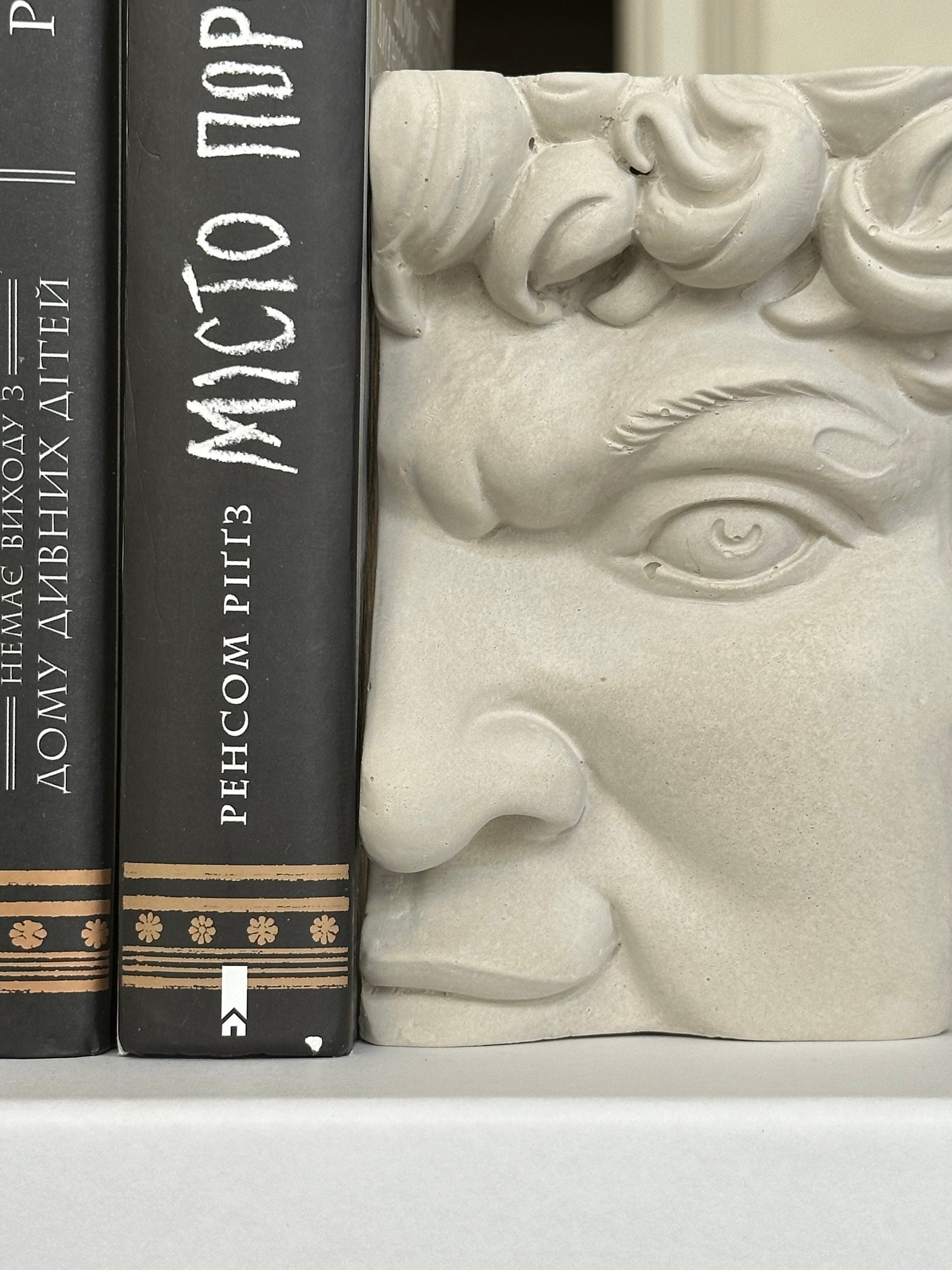 David Concrete Bookend/ Abstract Art/ Statue Decor/ Cement Statues ...