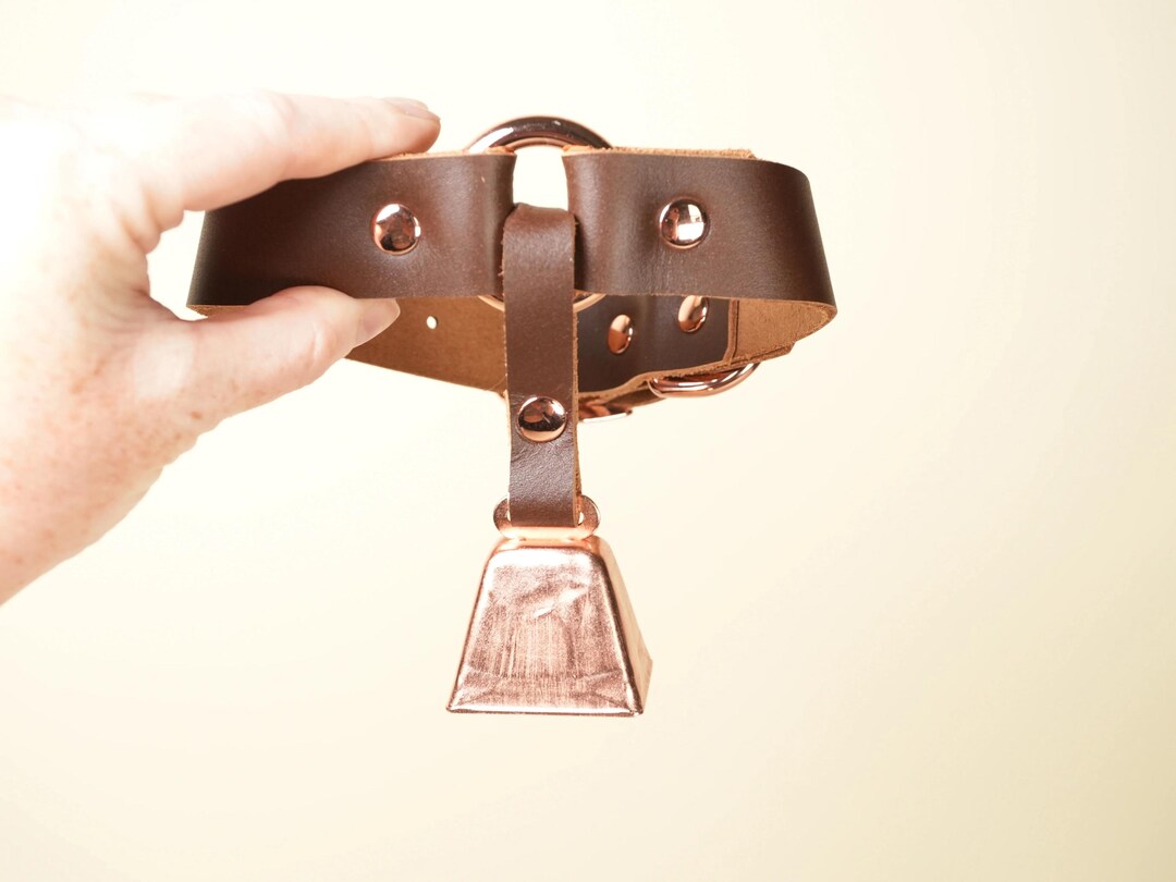 Deluxe Hucow Collar With Copper Cowbell and O-ring in Brown Leather - Etsy