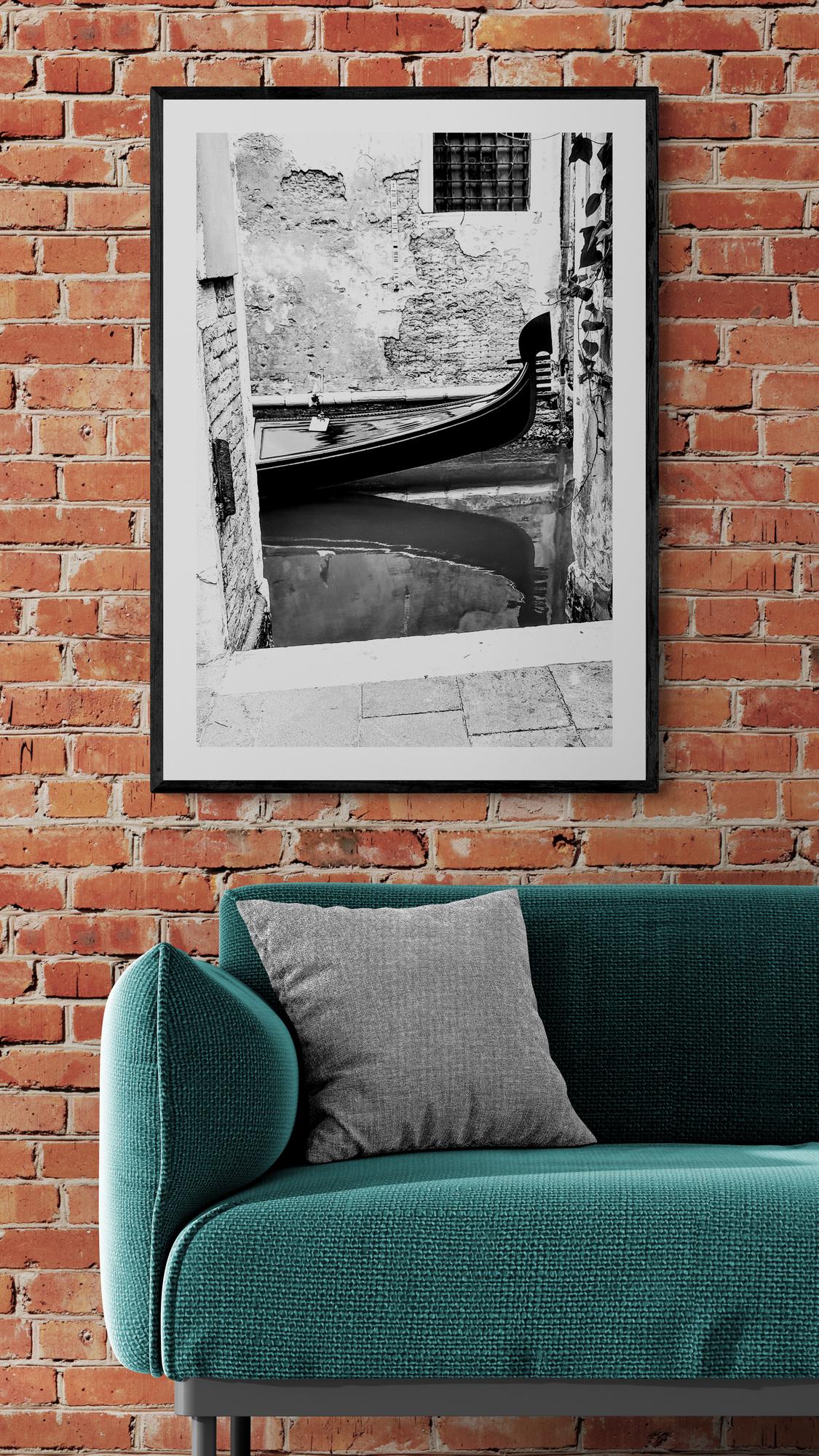 Framed Original Photograph, Gondola & Reflection, Venice, Italy. - Etsy