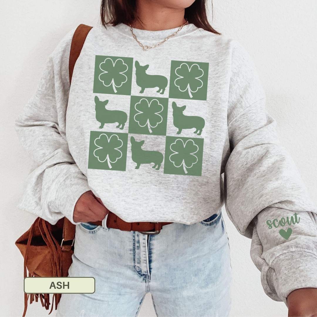 Corgi Sweatshirt, St. Patricks Day Sweater, Corgi Mom Sweatshirt, Corgi ...
