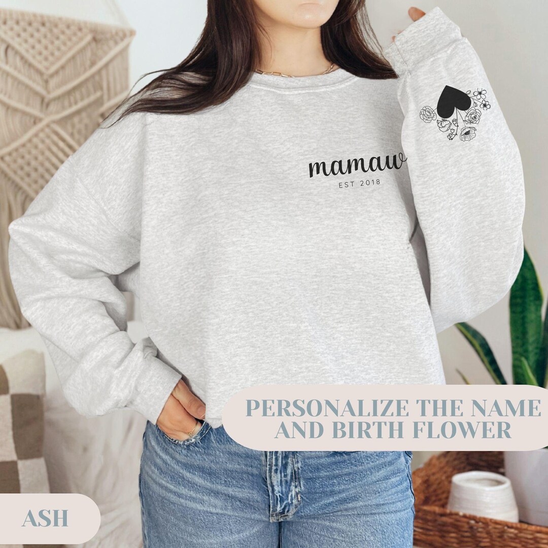 Custom Mamaw Sweatshirt, Christmas Sweatshirt, Personalized Mamaw ...