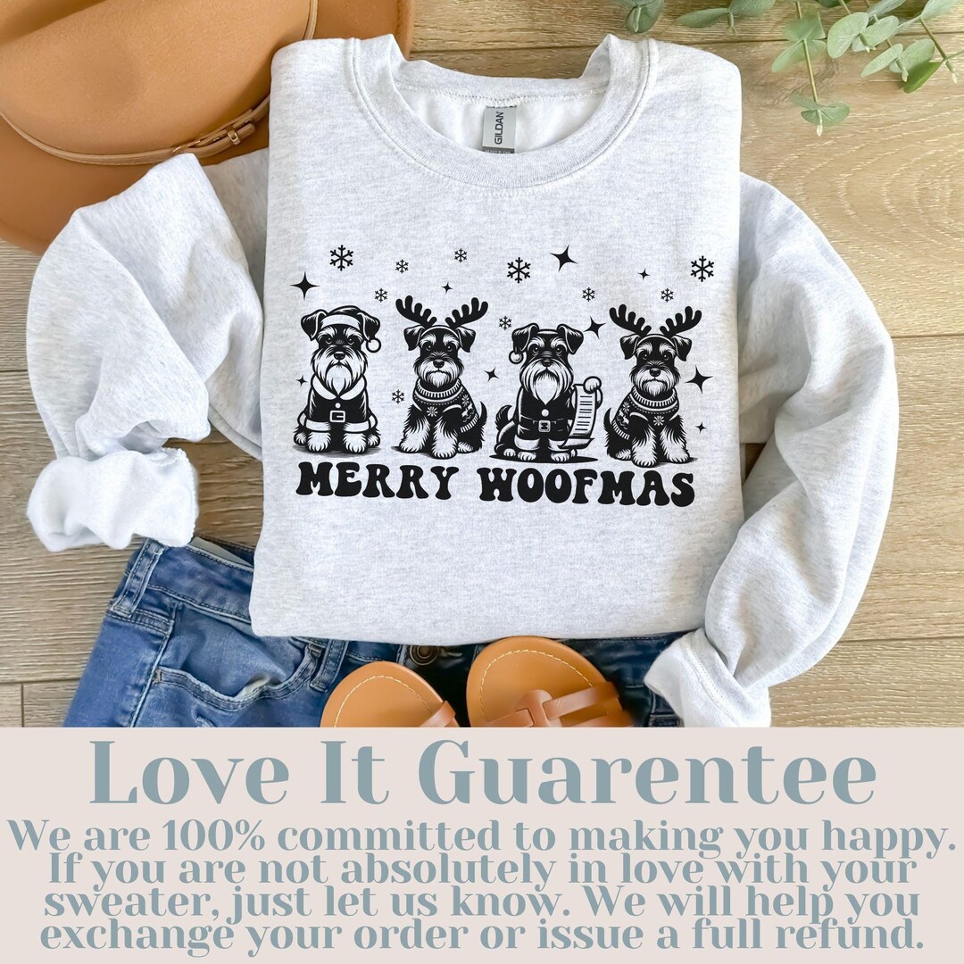 Schnauzer Christmas Sweatshirt, Dog Mom Crewneck, Schnauzer Funny ...