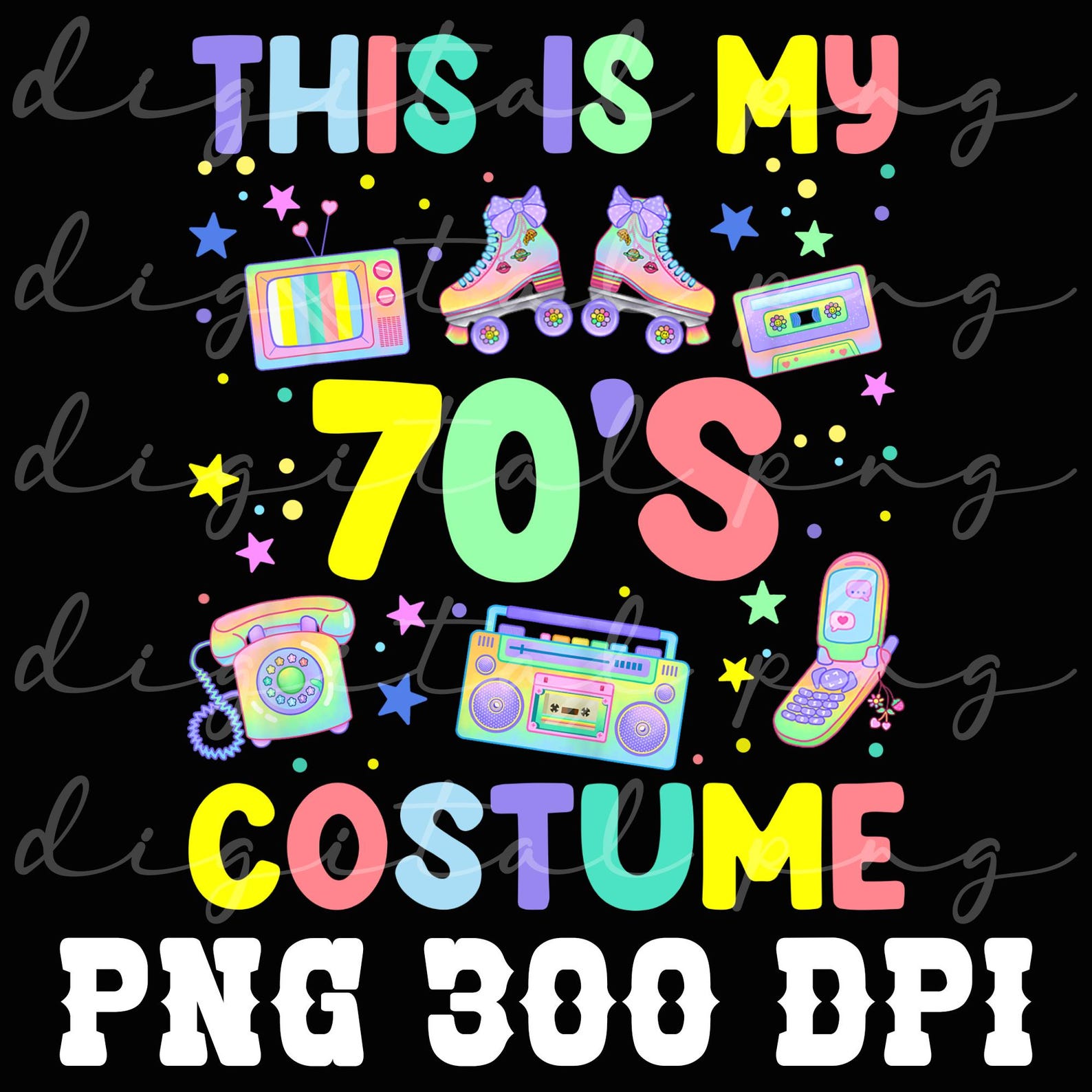 70s Png, This is My 70's Costume Png, Retro 70s Shirt Png, 1970s, 70s ...