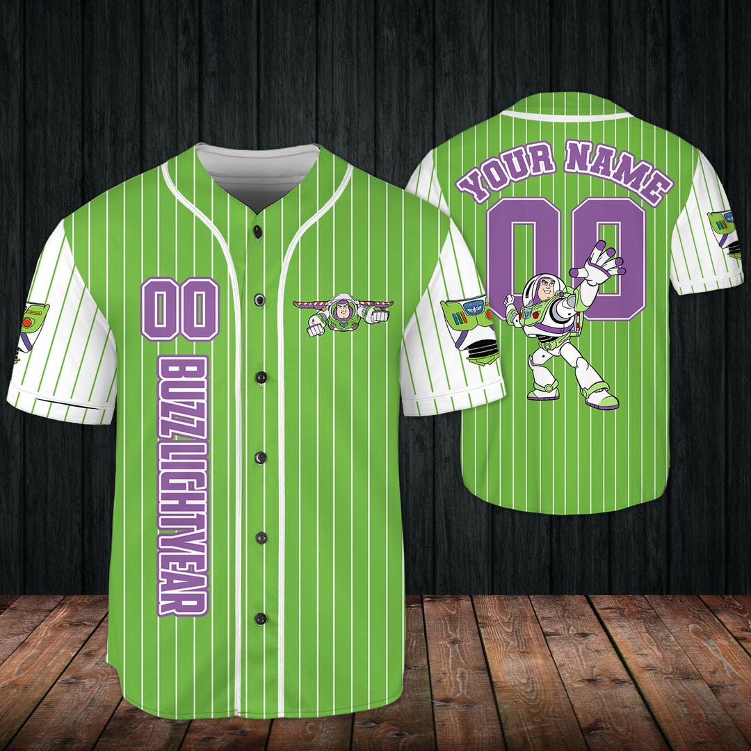 Custom Buzz Lightyear Baseball Jersey, Disneyland Toy Story Baseball ...