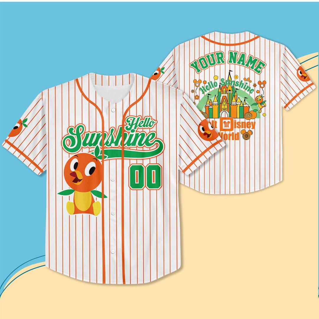 Personalized Hello Sunshine Orange Bird Baseball Jersey, Epcot Park ...
